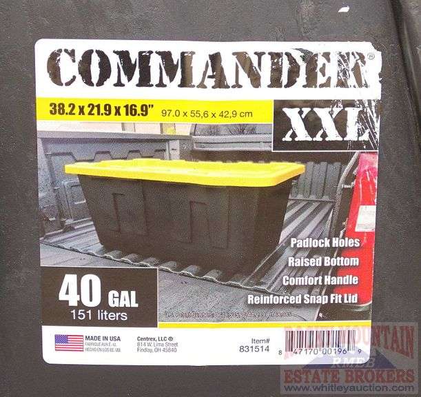 Nice large Commander heavy duty 40 gallon storage tote with lid ...
