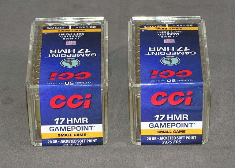 2 new boxes of 50 CCi .17 HMR Gamepoint small game cartridges. 2 times ...