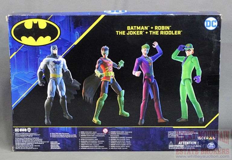 New DC Batman, Robin, The Joker & the Riddler 4 piece action figure set ...