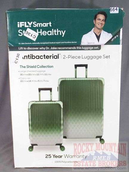 New iFLY Smart Antibacterial 2 piece luggage set with spinner wheels ...