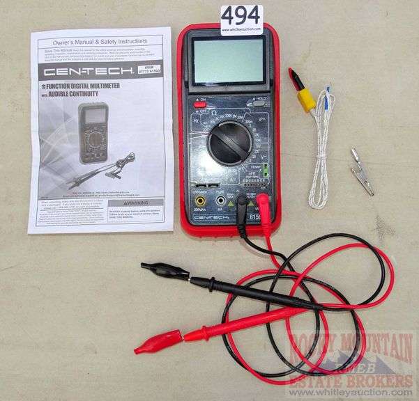Cen-Tech digital multimeter, appears new. - Rocky Mountain Estate ...