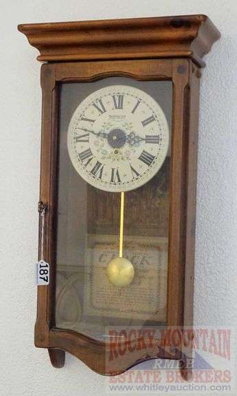 New England clock company 8 day spring wound clock with fancy ...