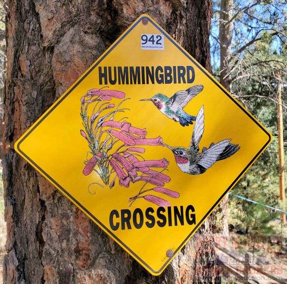 Metal hummingbird crossing sign. 17x17. - Rocky Mountain Estate Brokers ...