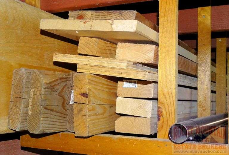 Asst. dimensional lumber, plywood & more in left upper rack closest to ...