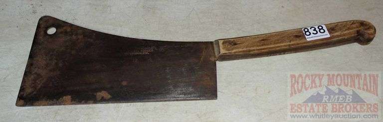 Vintage #12 Meat Cleaver, 22" long. - Rocky Mountain Estate Brokers Inc.