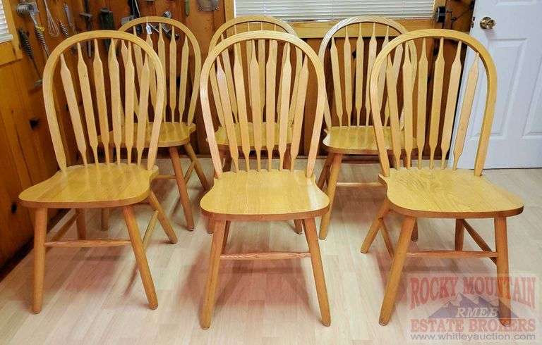 Set of 6 Shin Lee arrow back dining chairs. Six times the money ...