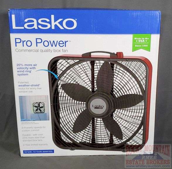 New Lasko Pro-Power commercial quality, 3 speed box fan in red. - Rocky ...