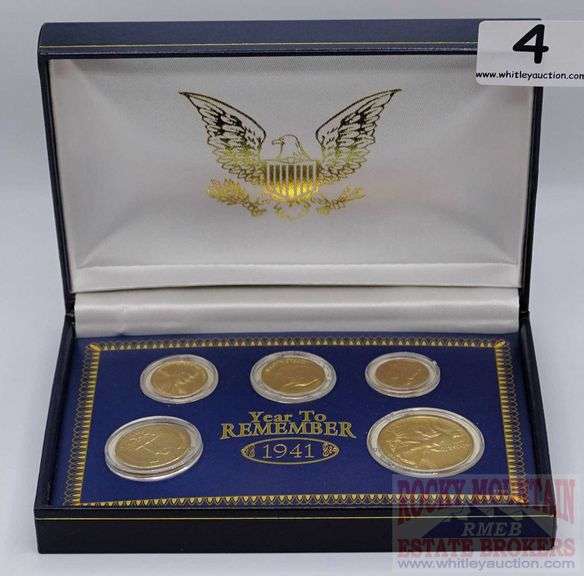 1941 "A Year To Remember" gold plated 1941 coin set in case. - Rocky ...