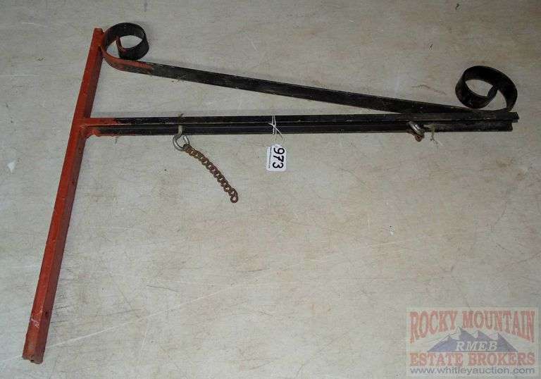 Wrought iron sign hanger. The arm is 24" long. - Rocky Mountain Estate ...