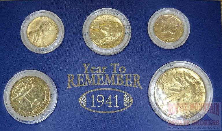 1941 "A Year To Remember" gold plated 1941 coin set in case. - Rocky ...