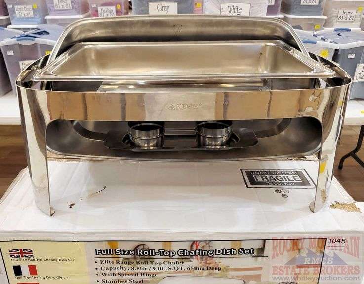 Sunnex Full Size Roll-Top Chafing Dish Set. - Rocky Mountain Estate Brokers Inc.