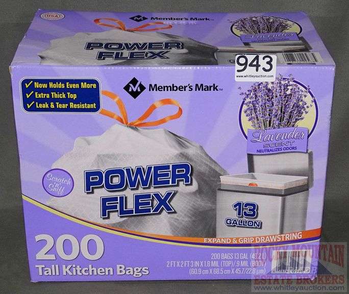 New Member's Mark Power Flex Lavender Scent 13 Gallon Tall Kitchen Bags ...