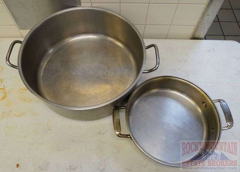 Tramontina and Optio Stainless Steel NSF 2 handled pans. Largest is 19 ...