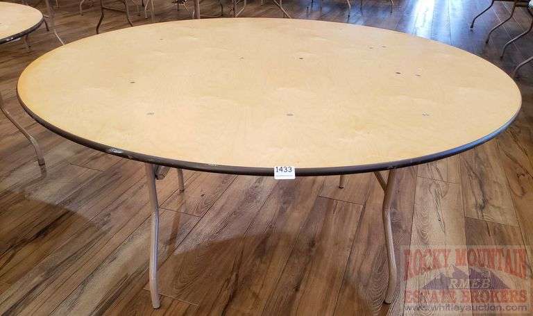 Monroe Table Company 60" Round Wood Folding Table. - Rocky Mountain ...