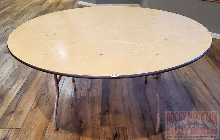 Monroe Table Company 60" Round Wood Folding Table. - Rocky Mountain ...
