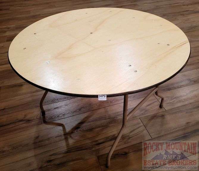 Monroe Table Company 48" Round Wood Folding Table. - Rocky Mountain ...