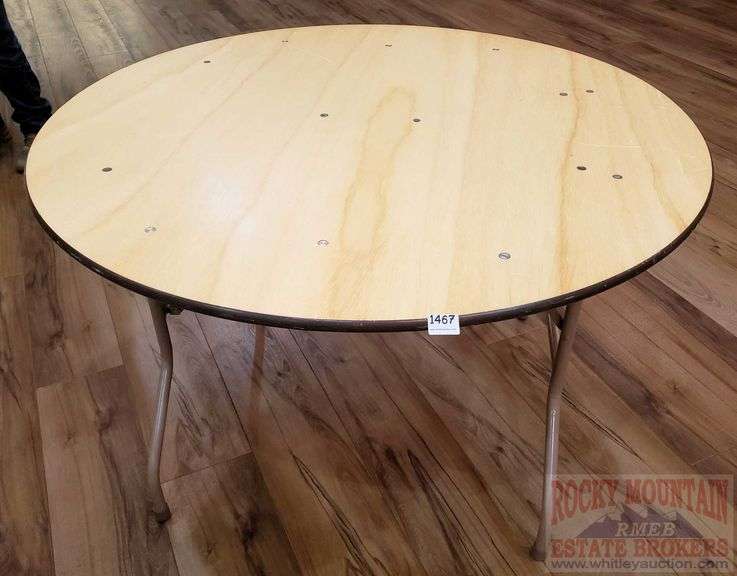 Monroe Table Company 48" Round Wood Folding Table. - Rocky Mountain ...