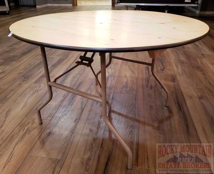 Monroe Table Company 48" Round Wood Folding Table. - Rocky Mountain ...