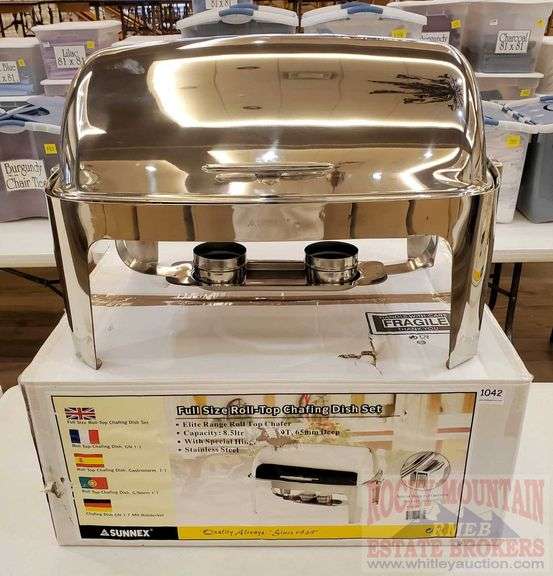 Sunnex Full Size Roll-Top Chafing Dish Set. - Rocky Mountain Estate ...