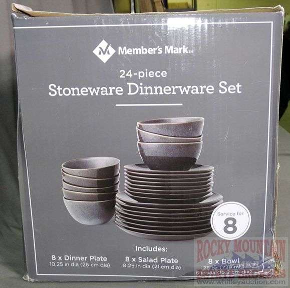 New Member's Mark 24 piece Stoneware Dinnerware Set. Service for 8 that ...