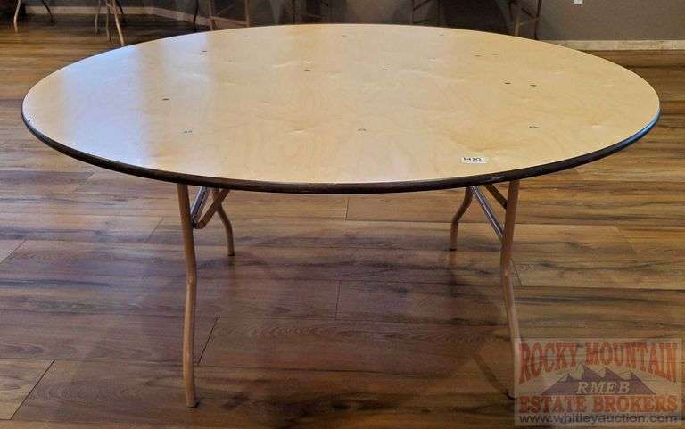 Monroe Table Company 60" Round Wood Folding Table. - Rocky Mountain ...