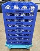 132 Vanessa Platinum Rim Tea Cups & 9 Blue Crates with Rolling Glass ...