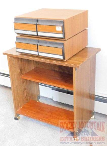Rolling stand & 2 VHS storage drawers. Stand is 26.5"X27"X15". All for ...