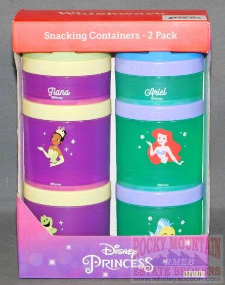 New Disney Princess 2 pack of portable, stackable snacking containers ...