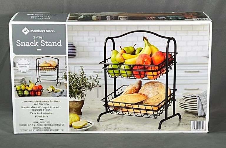 New Member's Mark 2-Tier Snack Stand with Removable Baskets. 18"X17.25 ...