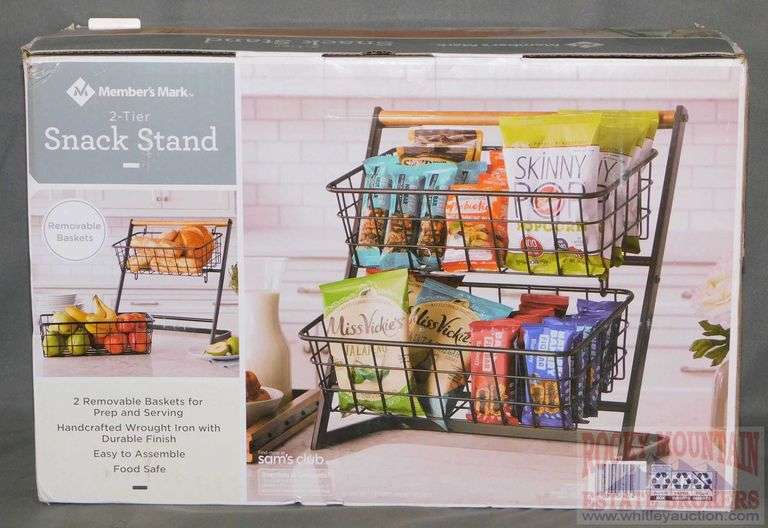 New Member's Mark 2-Tier Snack Stand with Removable Baskets. 18"X17.25 ...