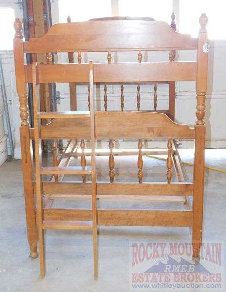 2 Vintage maple twin size beds that can be made into bunk bends ...