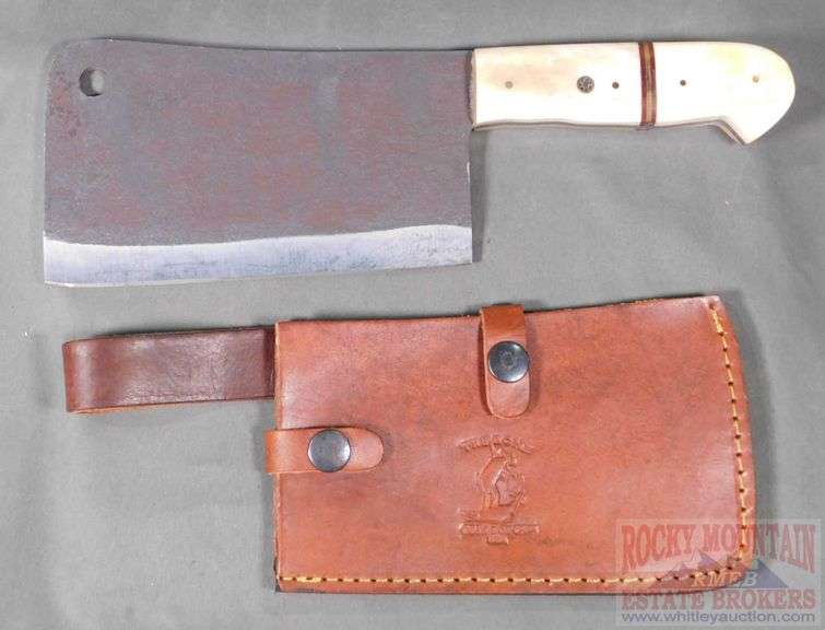 New "The Bone Collector" 10.75" Full Tang Cleaver W/ White Bone Handle ...