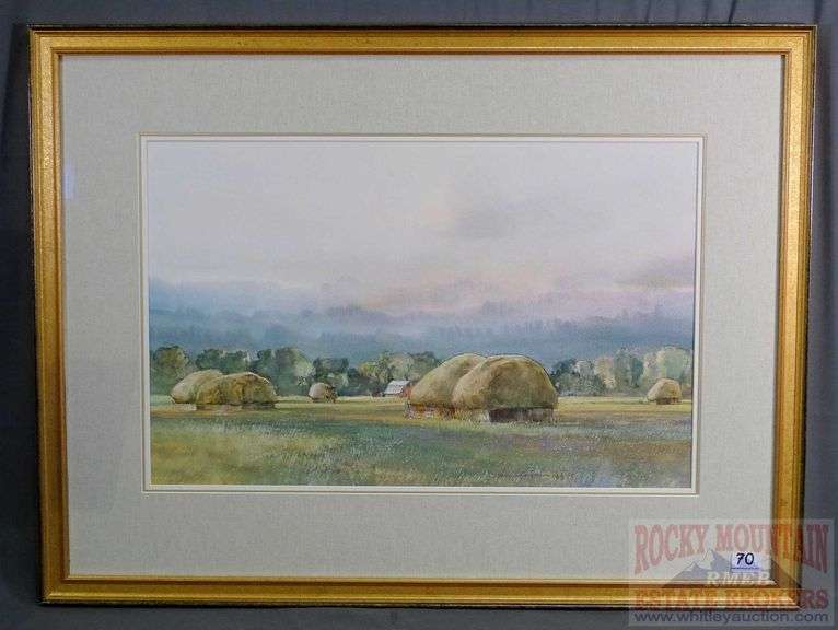"Mist is Lifting" Custom Framed Watercolor Painting Artist Signed Jean ...