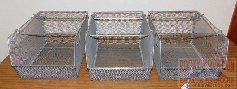 3 wire storage crates with handles. These can be used alone or will ...