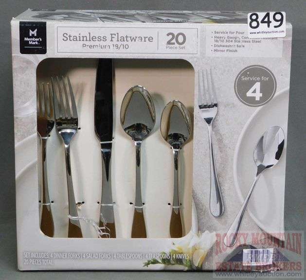 New Members Mark Stainless 20 piece flatware set. Complete for 4 ...