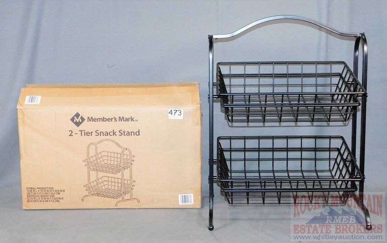 New Member's Mark 2-Tier Iron Snack Stand with Removable Baskets ...