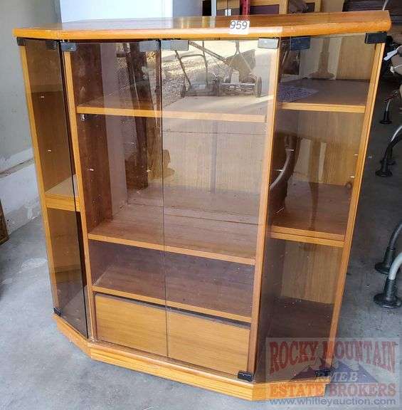 Wood & glass stereo cabinet with adjustable interior shelves. 40"X36 ...