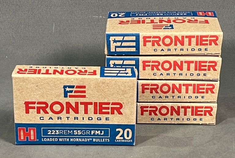 5 New Boxes of 20 Frontier .223 REM FMJ Cartridges. 5 times the money ...