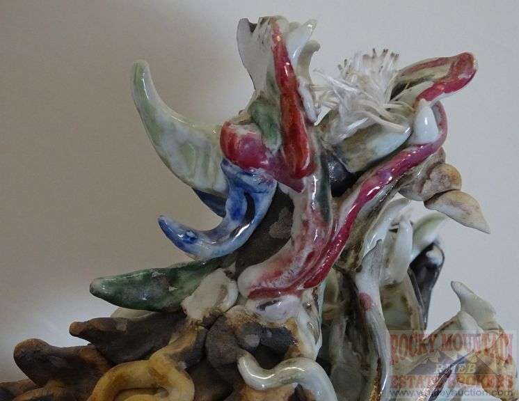 Fantastic "Hydra Dragon" Pottery Oil Lamp. This is an incredibly ...