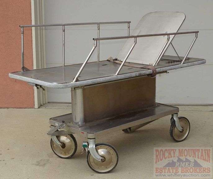 Neat Vintage Sim-Crest Model 8400 Stainless Steel Gurney with Large ...