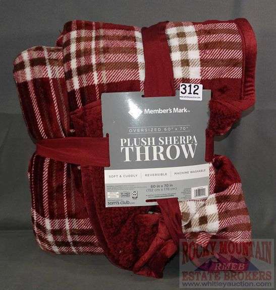 New Member's Mark Red Plaid, Super Soft Sherpa Throw, 60"X70". - Rocky ...
