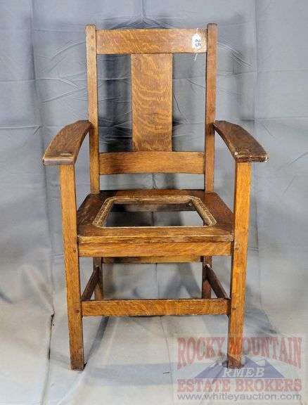 Limbert Mission Style Quarter-Sawn Oak Arm Chair with Slat Back and ...