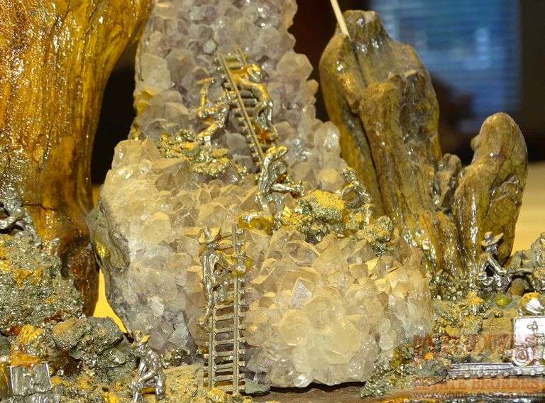 Super Cool "Colorado" Geode & Fool's Gold Mine Diorama with Pewter ...