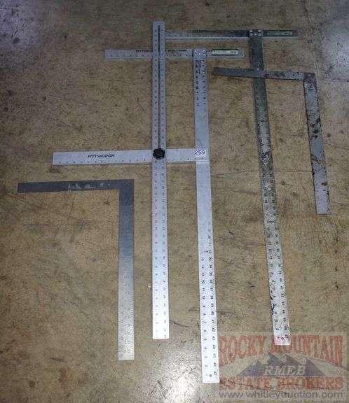 3 Pittsburgh Drywall T-Squares & 2 Steel Squares. All for one money ...