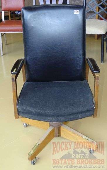 Art Modern Wal-nut Roll Around Office Chair, Arm Rests have Some Wear ...