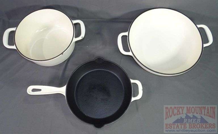 Members Mark 5-Piece White Enamel Over Cast Iron Cookware Set. This set ...