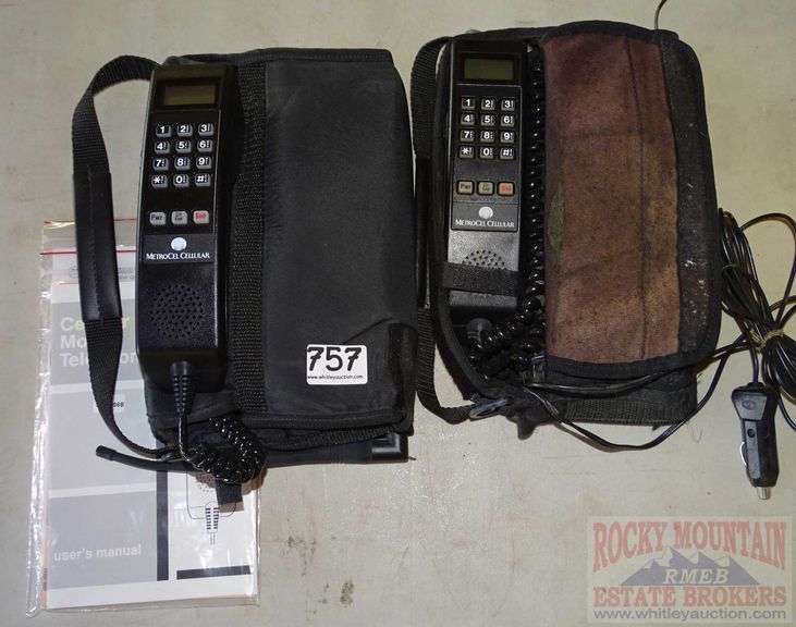 2 Neat Vintage MetroCel Cellular Brick Phones W/ Cases. Both of one ...