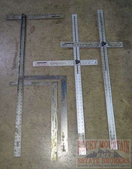 3 Swanson Drywall T-Squares & 2 Steel Squares. All for one money ...