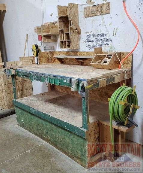 Shop Built Work Bench W/ Air Hose Reel & Electrical Cord Reel. No End ...