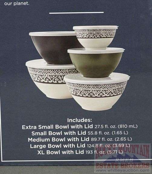 New Member's Mark "Black & White" 10-piece Bamboo Melamine Mixing Bowl ...